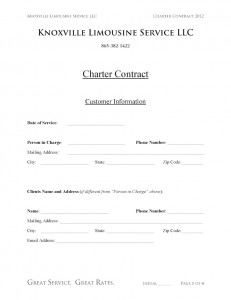 Limousine Charter Contract « Knoxville Limousine Service