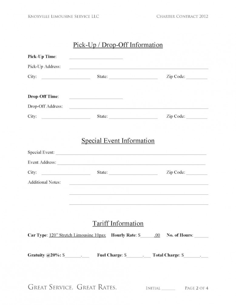 Limousine Special Events Contract - Knoxville Limousine Service ...